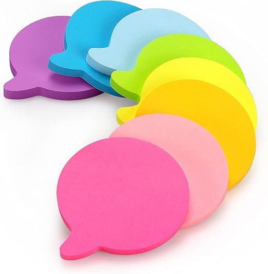 Amazon.com : SIMONA Bubble Shape Sticky Notes 8 Color Bright Colorful ...