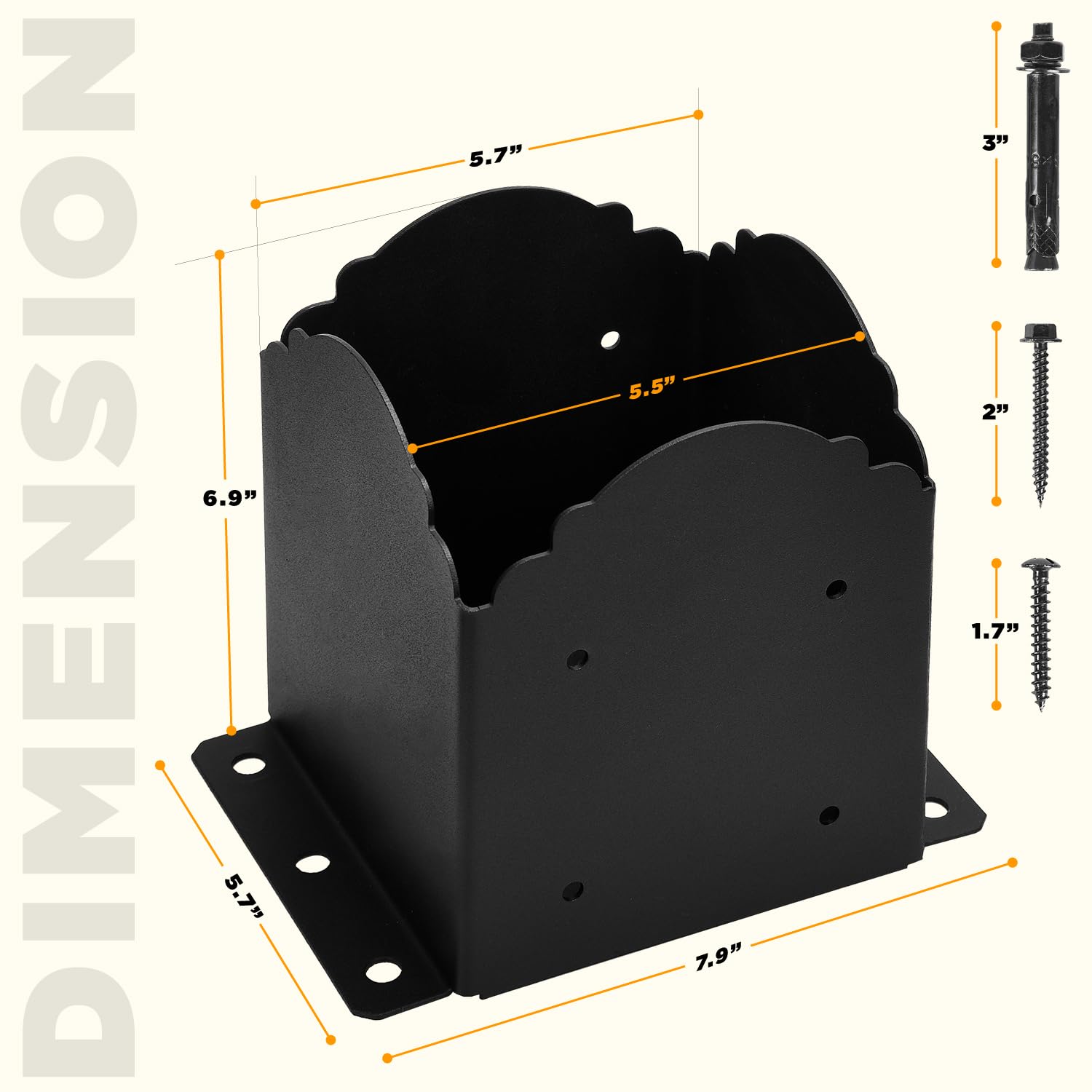 Snapklik.com : Creative Design 6x6 Post Base, Square Bracket Post Base ...