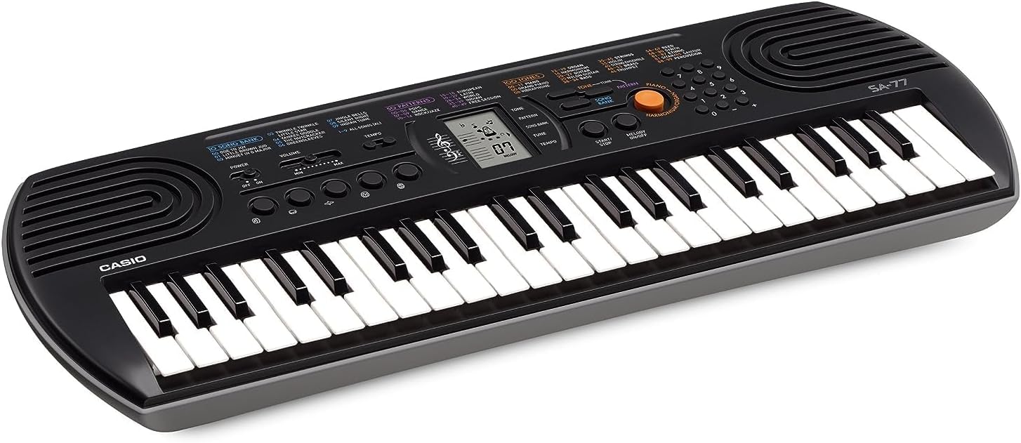 Casio 44 Note Mini Key Musical Keyboard, Black/Grey, (SA77) : Amazon ...