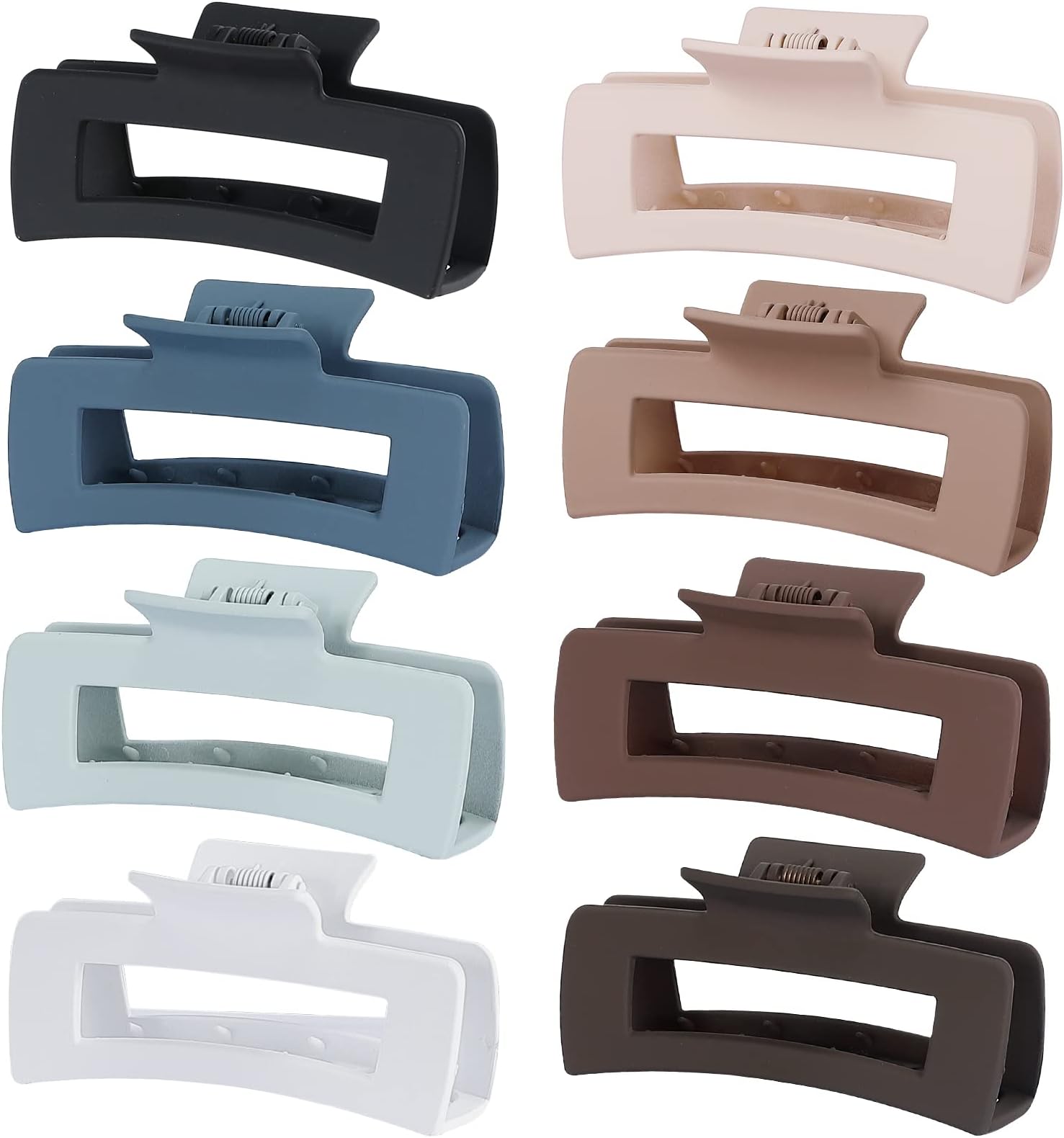 Amazon.com : Large Hair Claw Clips - 8 Pcs Rectangle Big Claws for ...