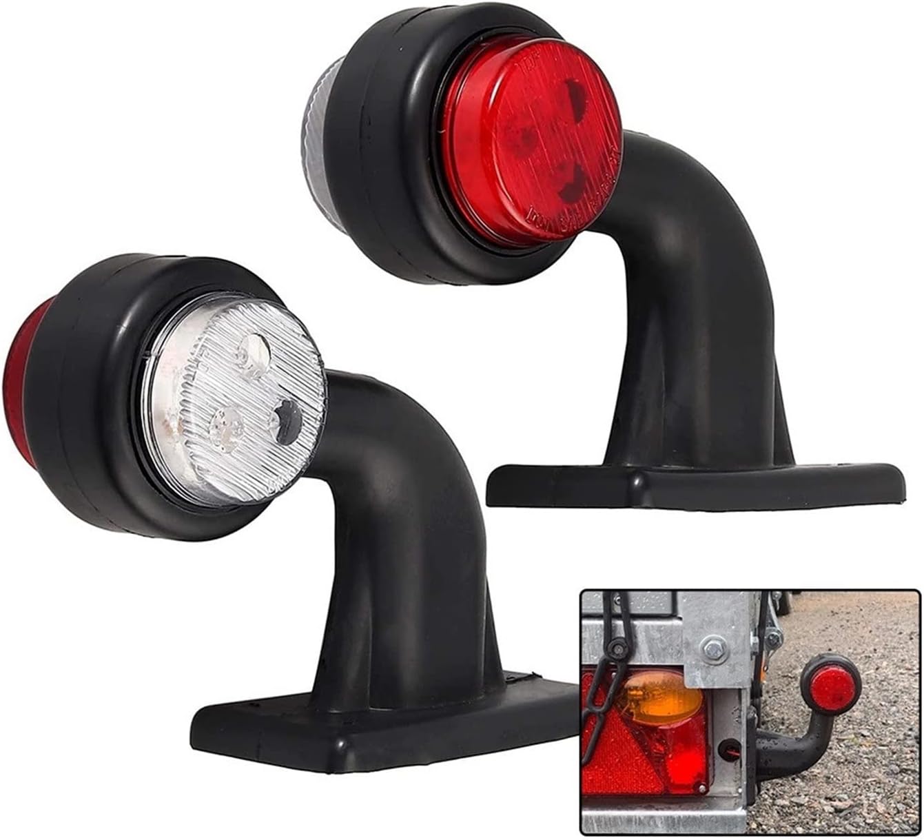 Amazon.com: 2X Truck Trailer LED Elbow Rubber Side Marker Light White ...
