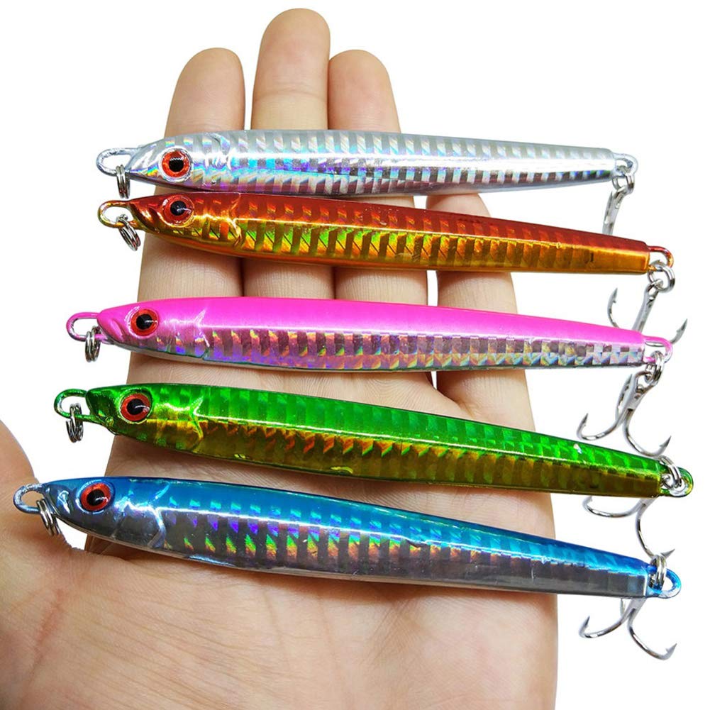Jig Accessories 5PCS Deep Sea Jigging Fishing Slow Jig Jigbait Spoon ...