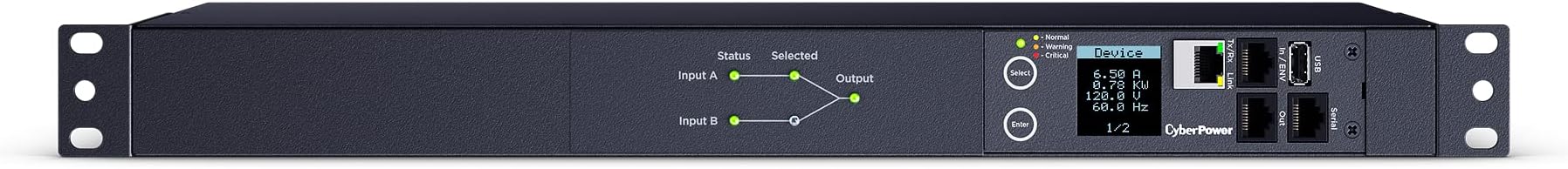 Amazon.com: CyberPower PDU44001 Switched ATS PDU, 100-120V, 15A ...