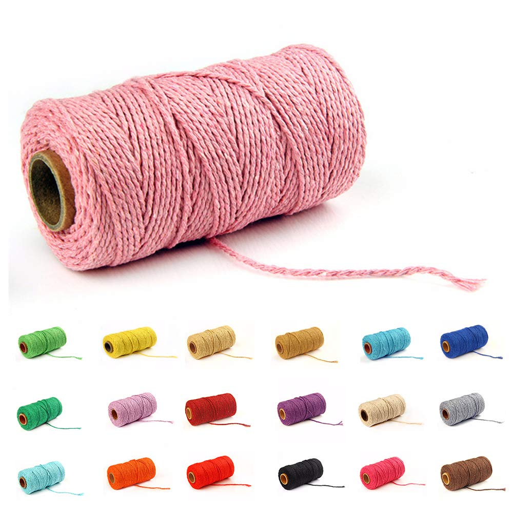 Amazon.com: Macrame Cotton Cord 2mm 109 Yard Cotton Rope Colored Craft ...