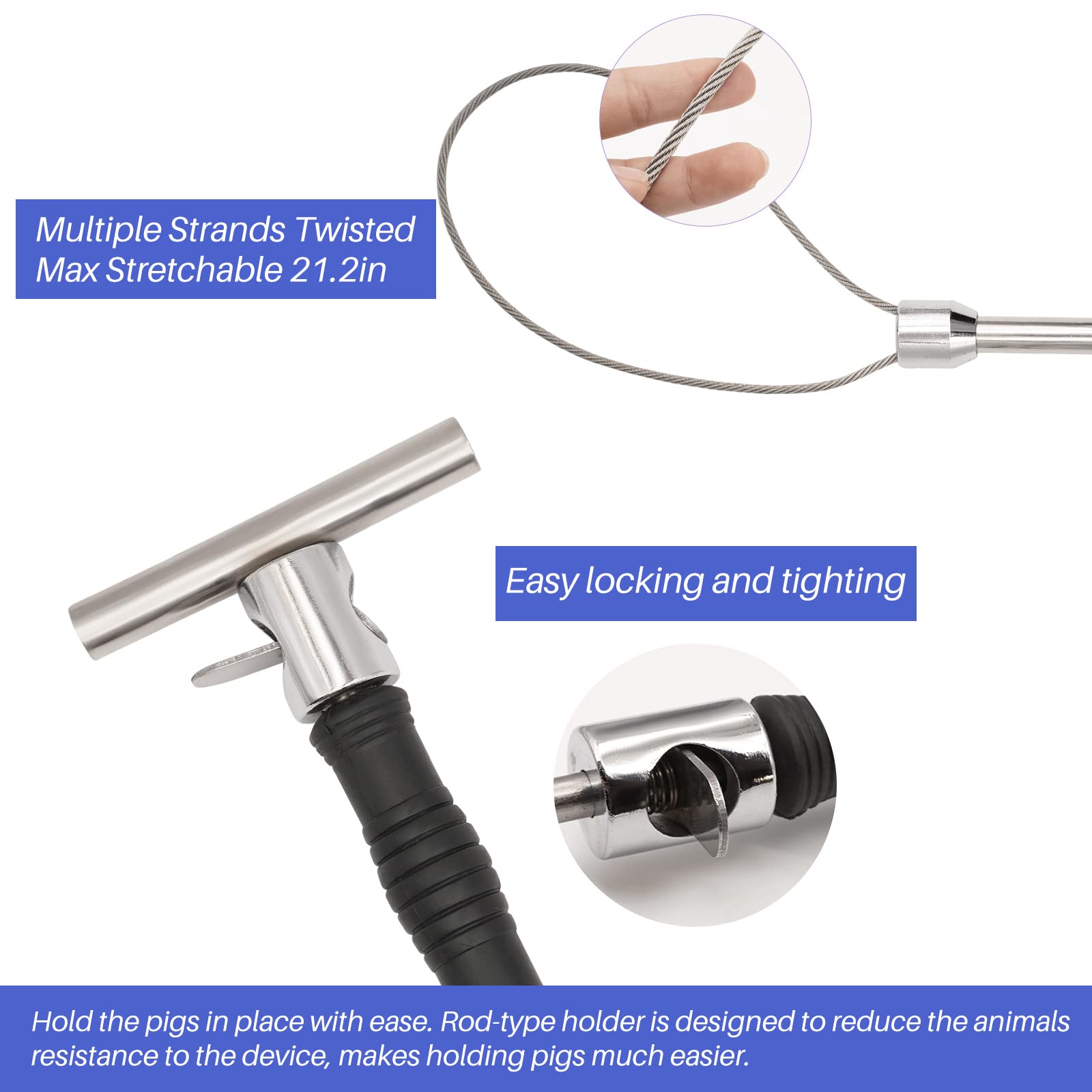 PAULOZYN Stainless Steel Hog Pig Catcher Pole â€‹Holder Control Tool ...