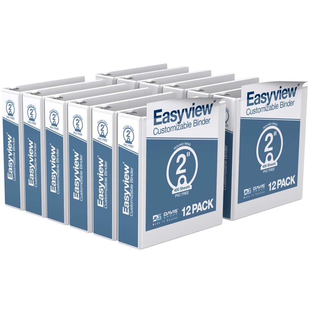 Amazon.com : EasyView Premium 2-Inch Binders with Clear-View Covers, 3 ...