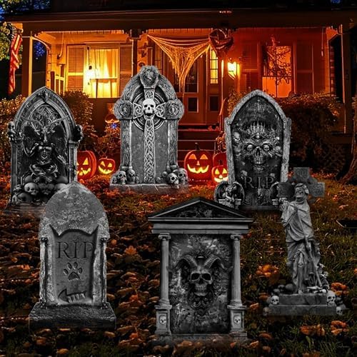 Amazon.com: ontigola Halloween Graveyard Tombstones Yard Stakes Signs 6 ...
