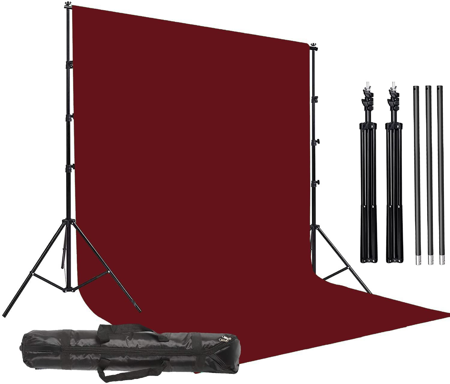 GIFTMAX Maroon Screen Backdrop Background Stand Kit for Photography ...