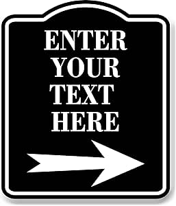 Amazon.com: Customize Sign Right Arrow Enter Your Text Here BLACK with ...