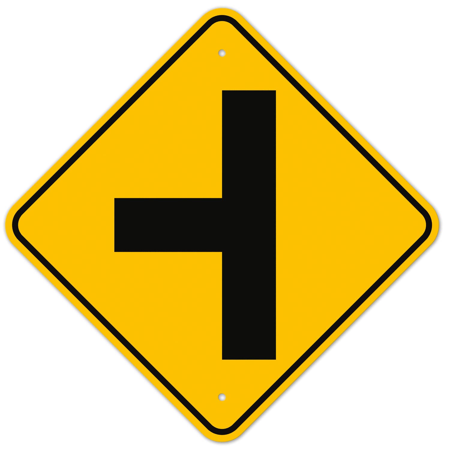 Amazon.com: Sigo Signs, MUTCD Left Side Road W2-2 Sign, 18x18 Inches ...