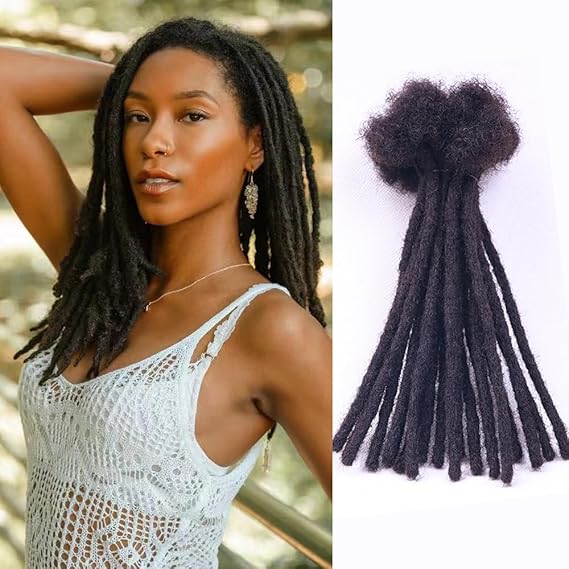 Amazon.com : AUTYBEI 6 inch 100 Strands 0.4cm Loc Extensions Human Hair ...