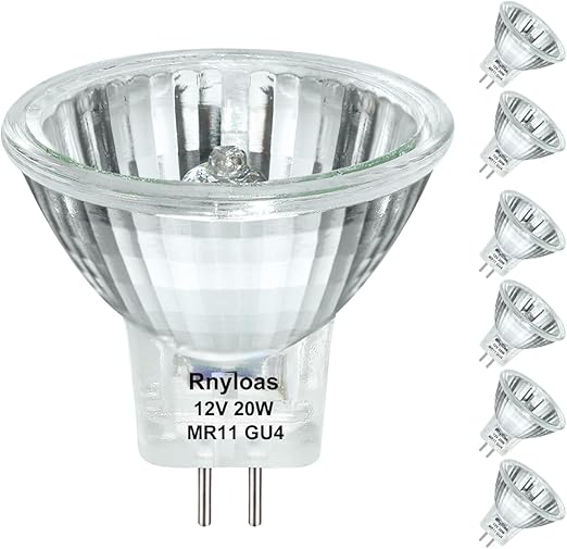 Amazon.com: Rnyloas GU4 Halogen 20W, 6 Pack GU4 Base MR11 12V 20W, Long ...