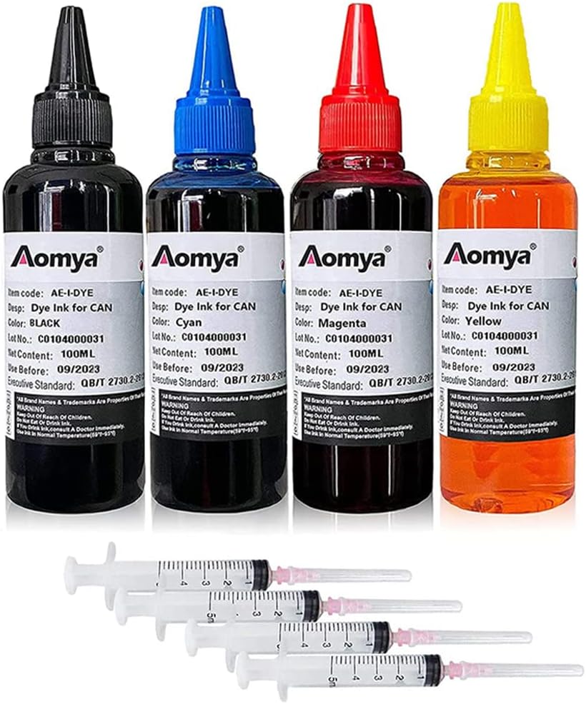4x100ml 4 Color Refill Ink for HP Printers: Amazon.co.uk: Computers ...