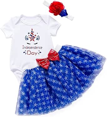 Amazon.com: ACEHCEAR Baby Girl 4th of July Outfit My 1st 4th of July ...