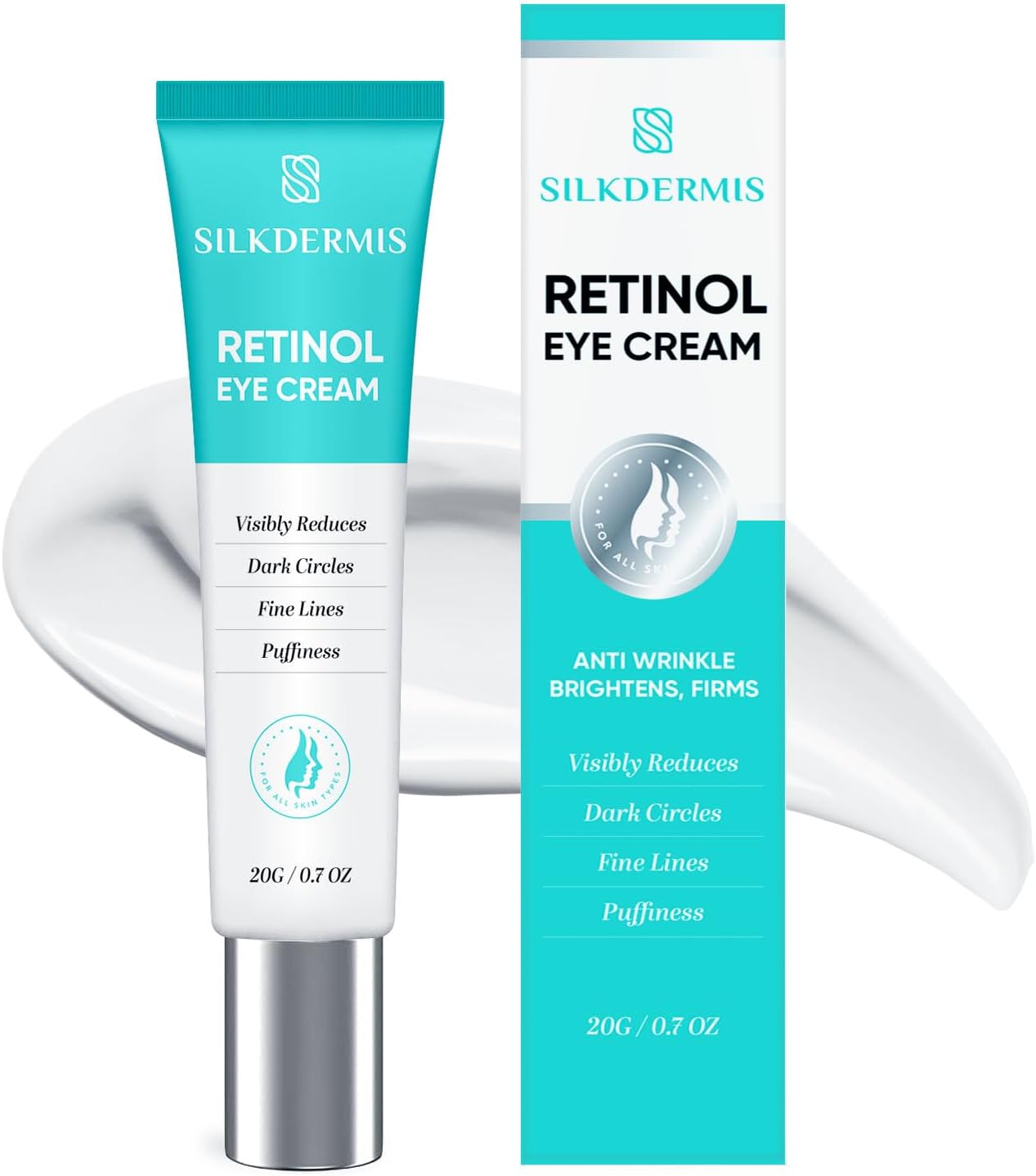 Amazon.com: SLIKDERMIS Retinol Eye Cream for Dark Circles: Under Eye ...