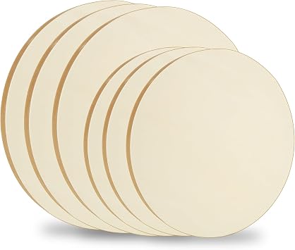 Amazon.com: LOYORTY 6PCS 8'' and 12'' Round Wood Canvas Boards ...