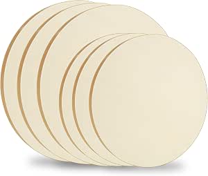 Amazon.com: LOYORTY 6PCS 8'' and 12'' Round Wood Canvas Boards ...