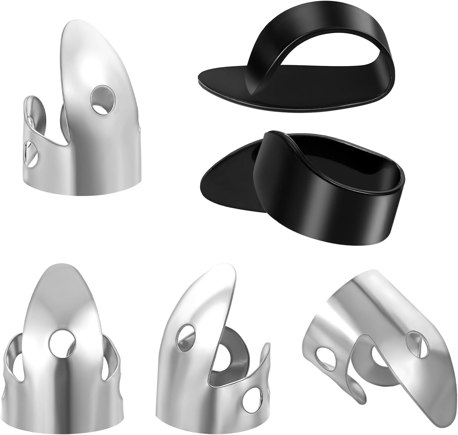 Amazon.com: 6 PCS Finger Picks, Guitar Banjo Picks Stainless Steel ...