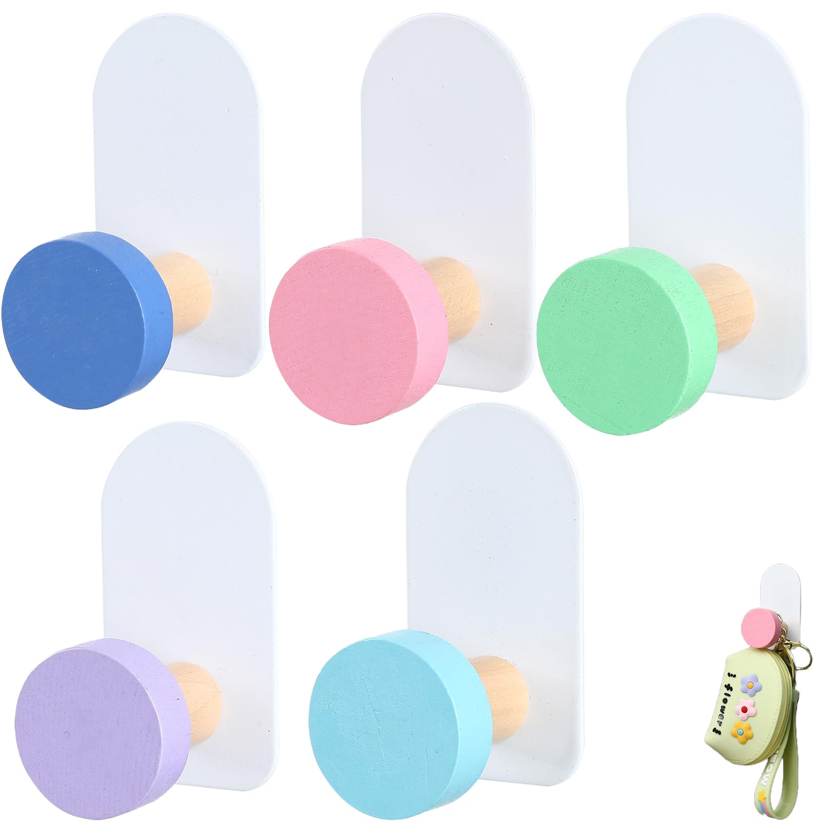 Babbblisio 5 PCS Sticky Hooks for Hanging self Adhesive Hooks Sticky ...