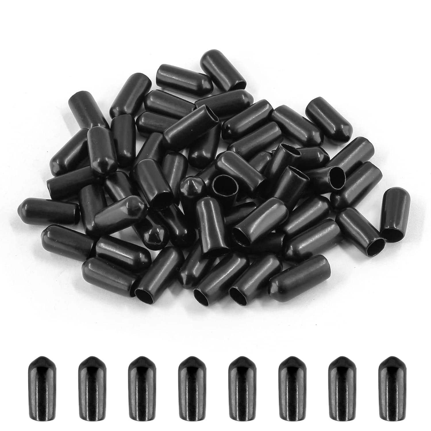 Amazon.com: Litoexpe 50 Pieces Round Rubber End Caps, Black Vinyl Cover ...
