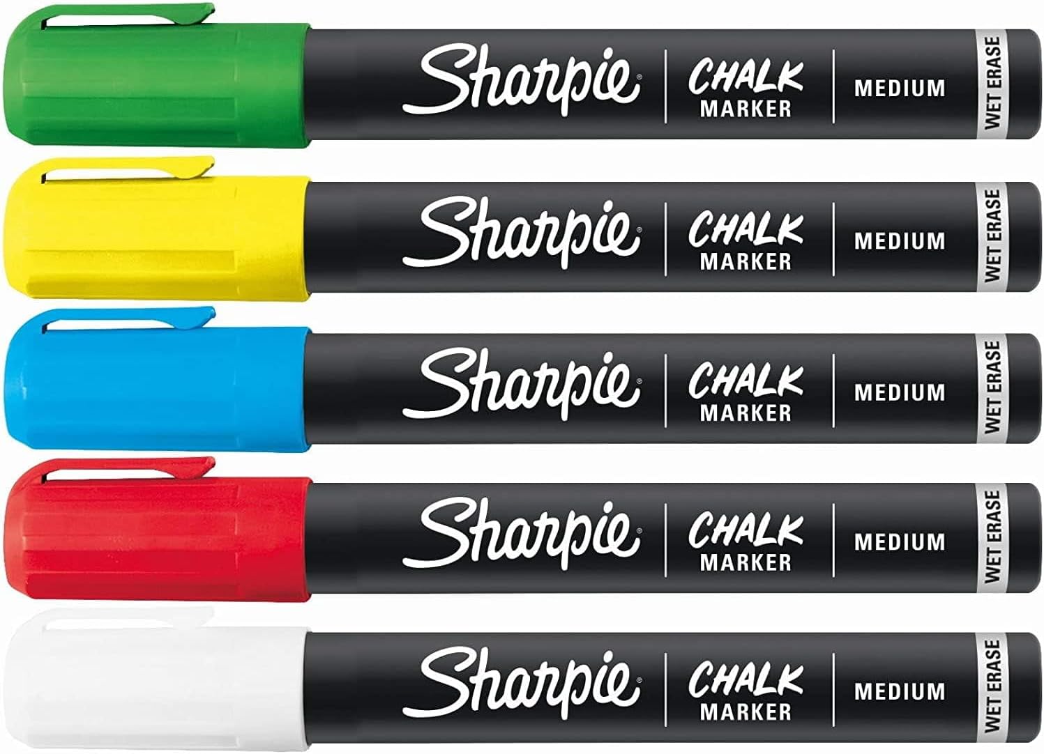 5 x Sharpie Chalk Marker Pens | Medium Point Bullet Tip Nib | For Black ...
