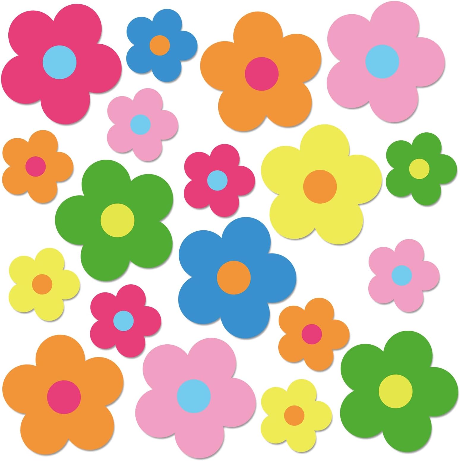 Amazon.com: AnyDesign 48Pcs Y2k Flowers Cutouts with 100Pcs Glue Points ...