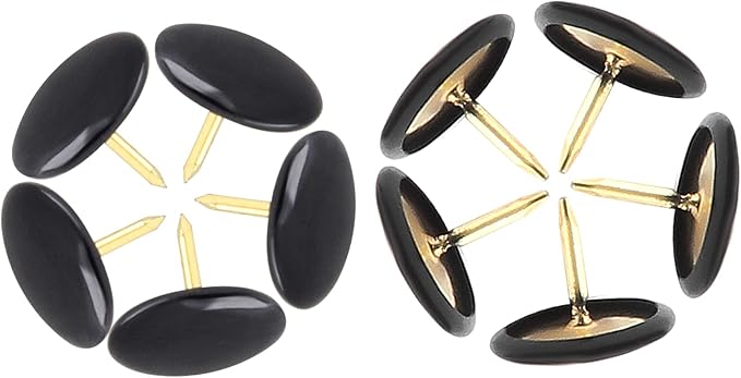 Amazon.com: Piutouyar Black Decorative Flat Push Pin, Plastic Roundness ...