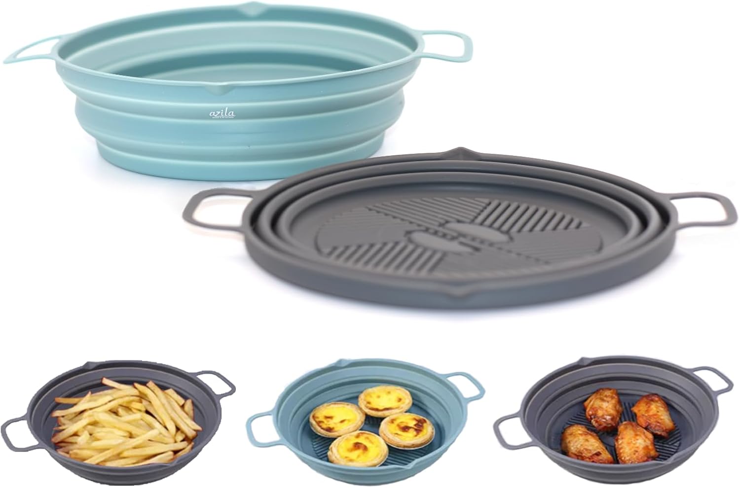 Amazon.com: Azila Home & Kitchen Air Fryer Liners - 2 Pack Foldable 7 ...