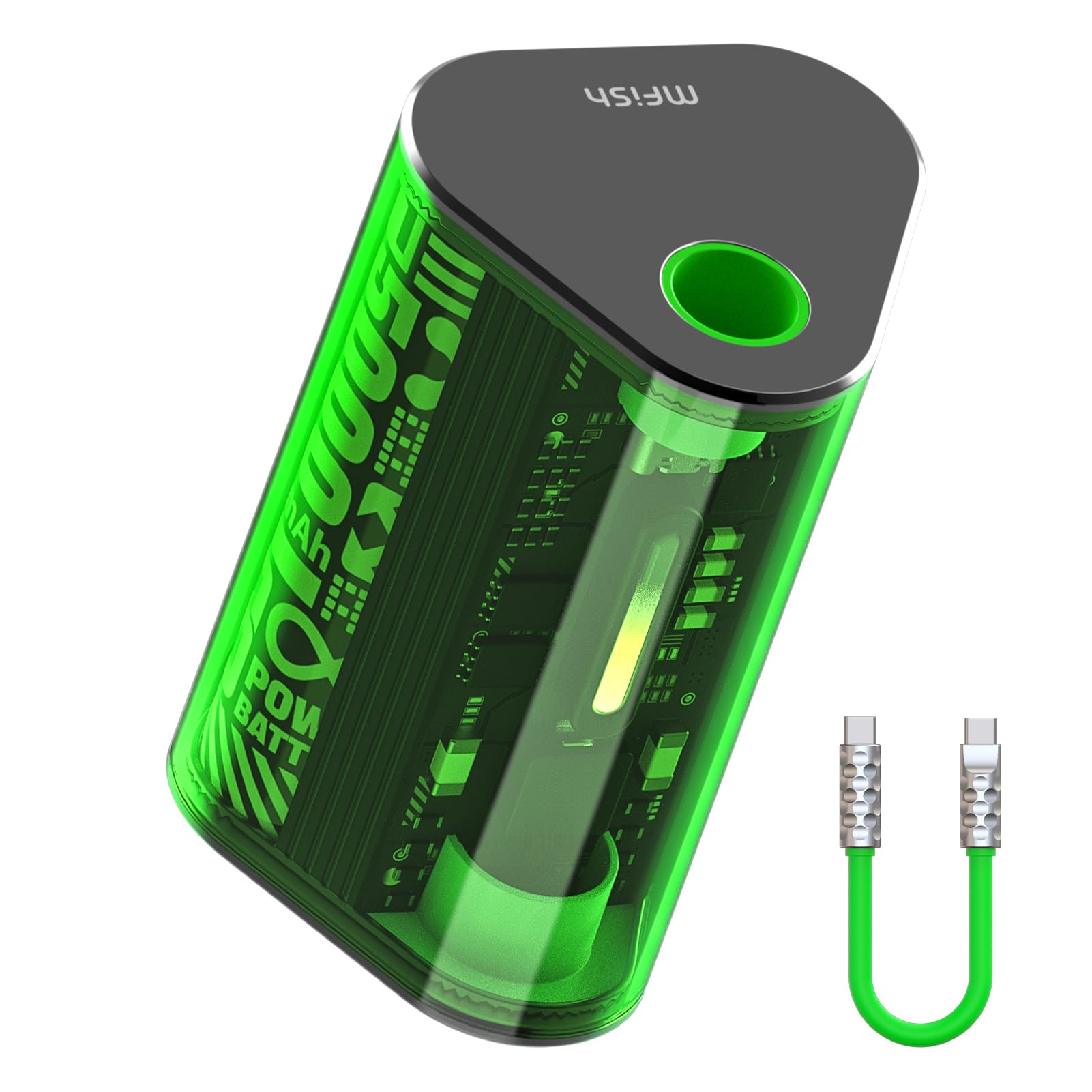 Amazon.com: MFish Portable Charger Power Bank GaN Tech 10000mAh with ...