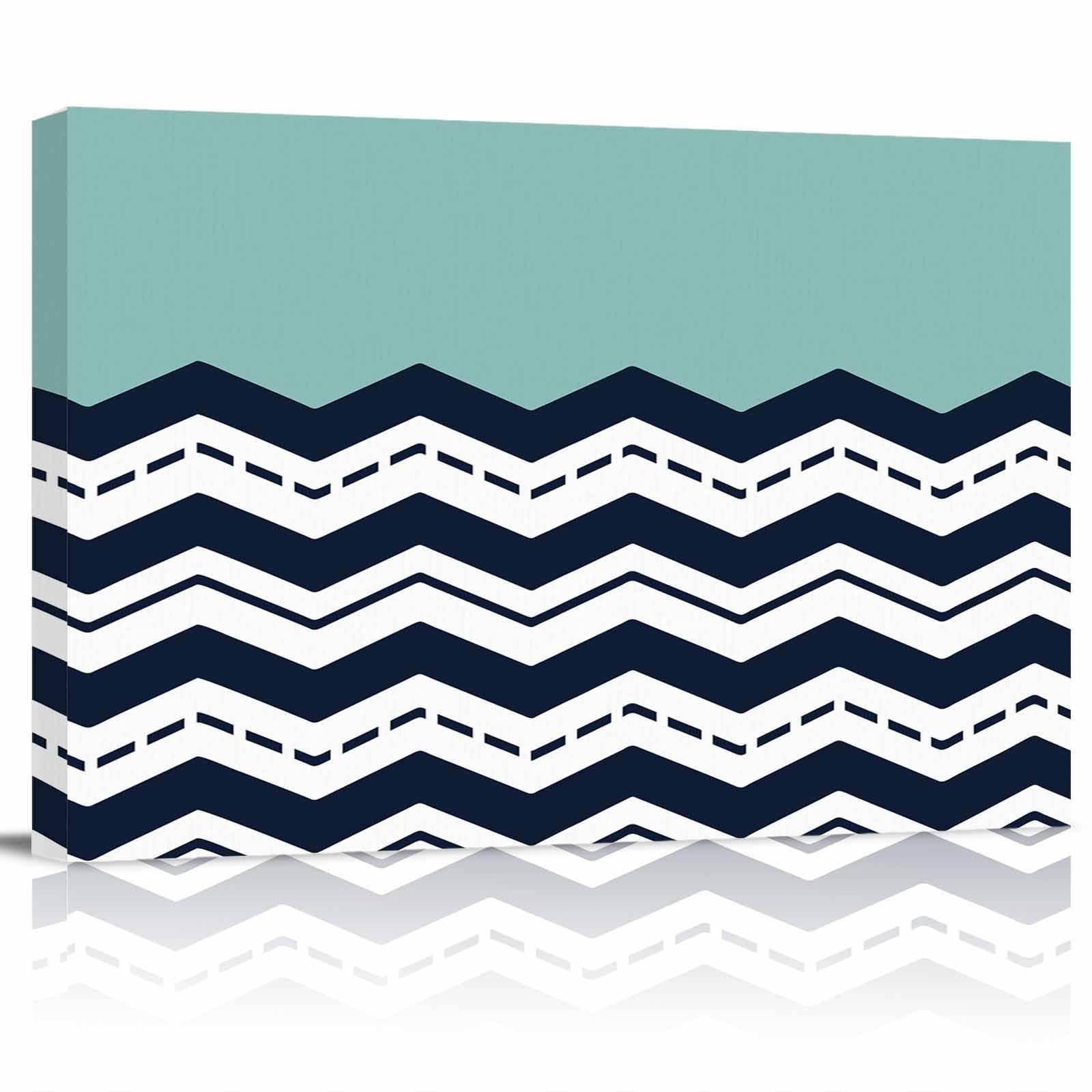 Turquoise And Black Chevron