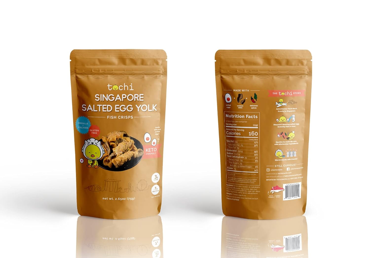 Amazon.com: Tochi Snacks Salted Egg Yolk Fish Crisps (Pack of 2 ...