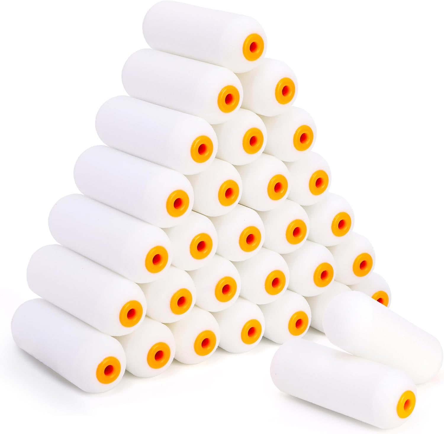 DEAYOU 30 Pack Mini Paint Roller Covers, 4" High Density Foam Roller Refills, Reusable Small ...