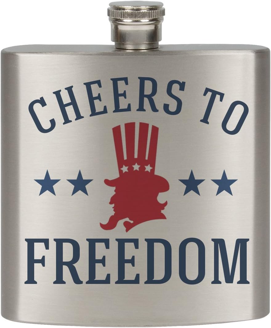 Amazon.com | Cheers to Freedom: 6oz Stainless Steel Flask: Flasks