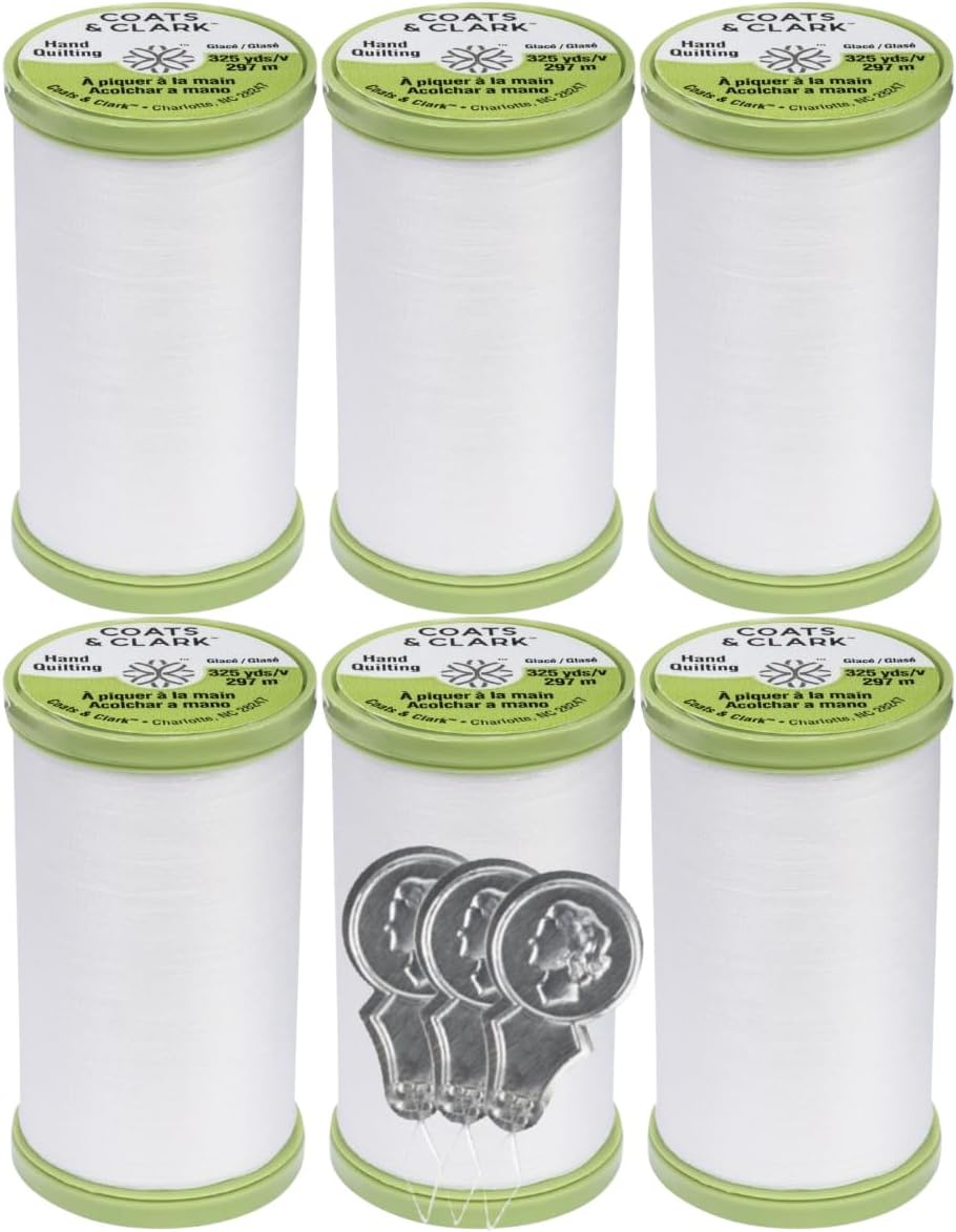 Amazon.com: Coats & Clark Hand Quilting Sewing Thread Cotton Covered ...