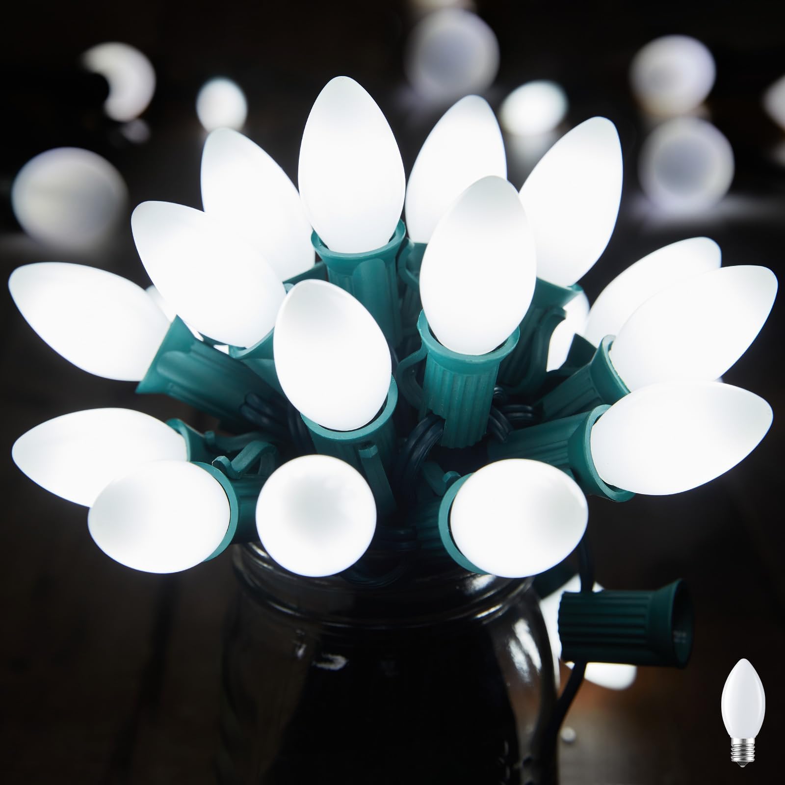 Pure White Led C7 Lights