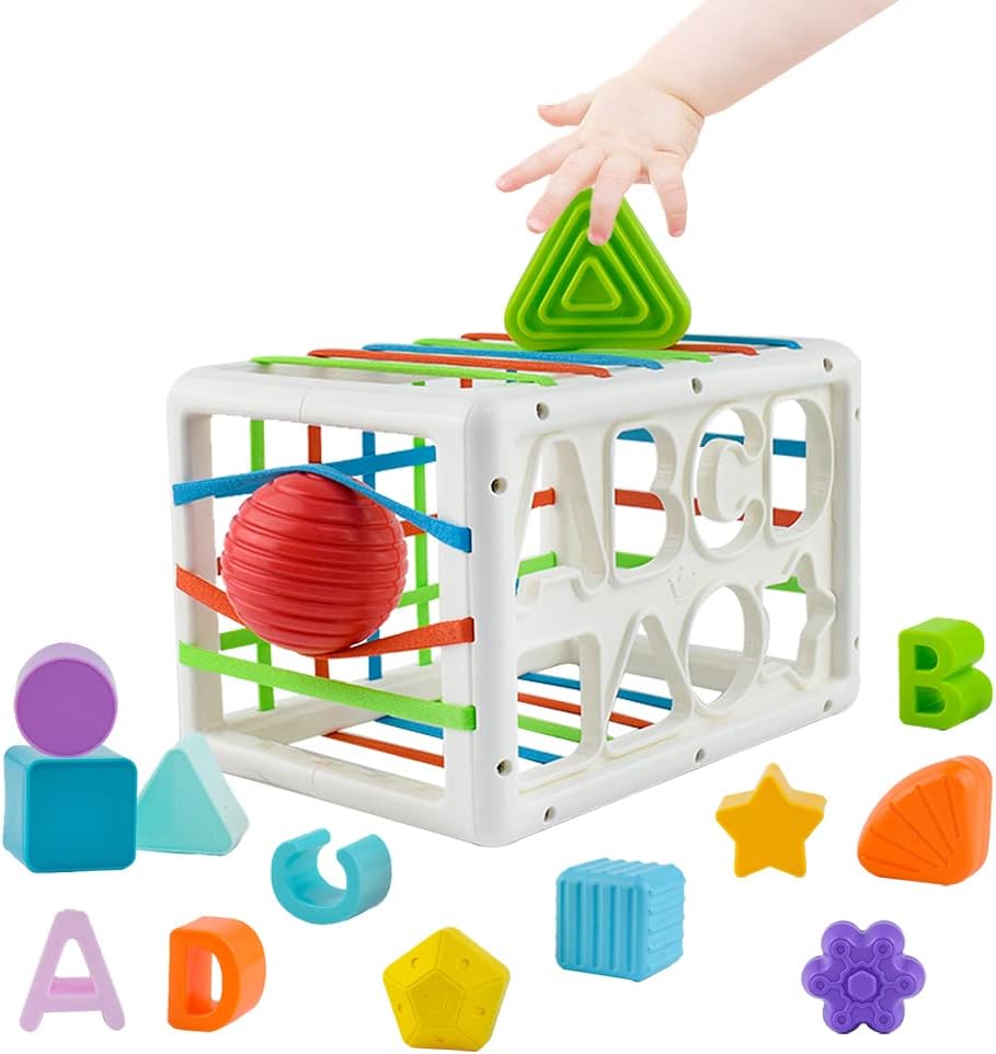 Locisne Baby Shape Colourful Cube Sorter Sensory Toys for 18 Months+ ...