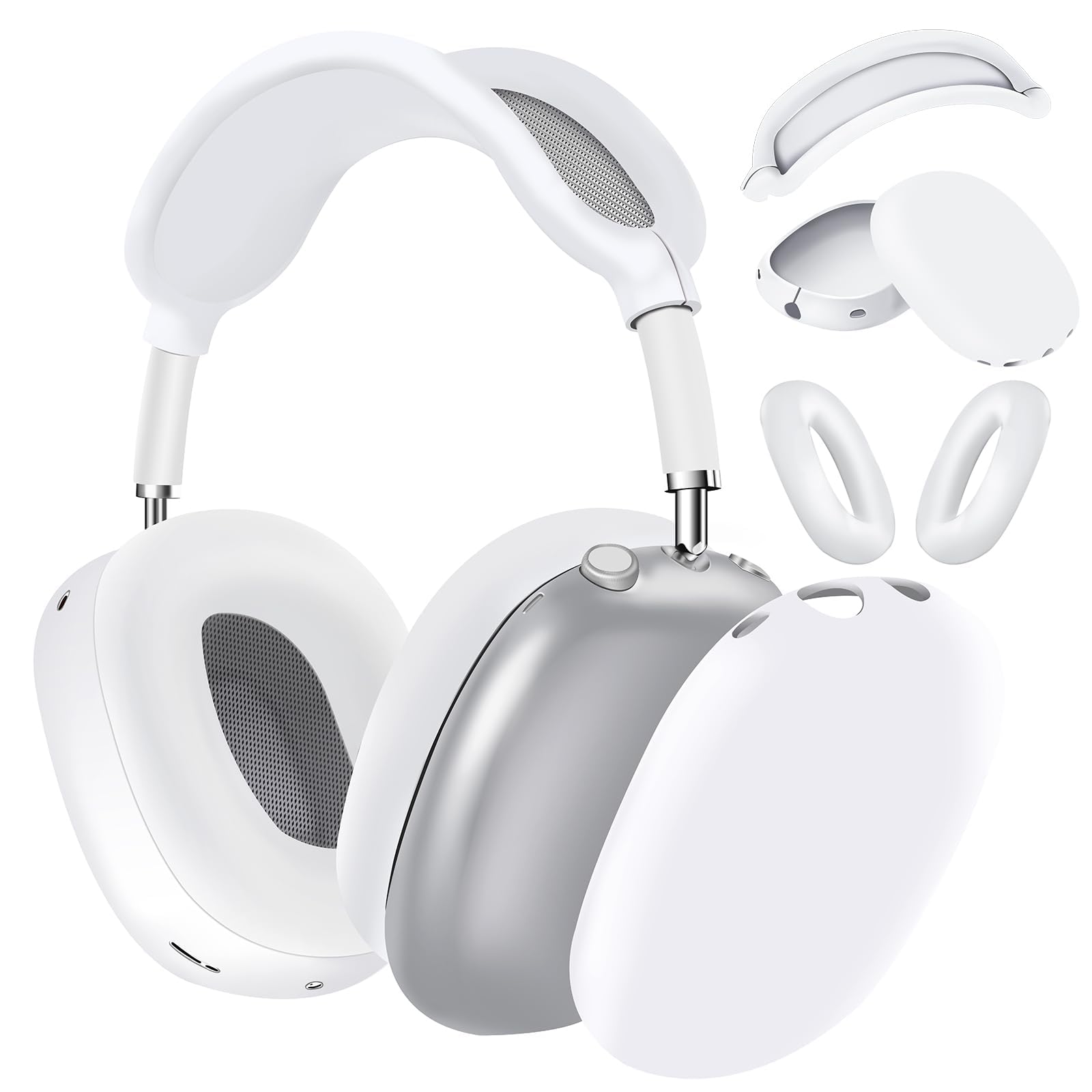 Amazon.com: [3 in 1] Vsagier Silicone Case for AirPod Max,Ear Pad Case ...