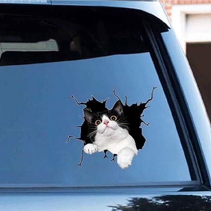Amazon.com - Zpahq Tuxedo Cat Car Cracking Sticker,11.8x11.8in 3D Vinyl ...