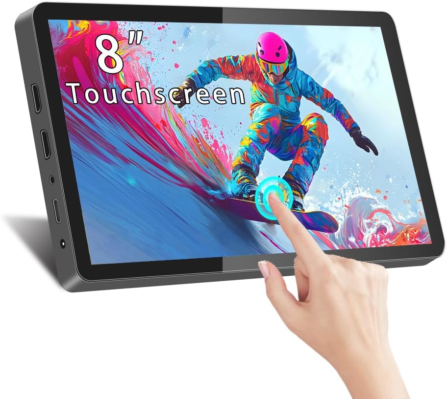 Amazon.com: Jhcztrk Touchscreen Small Mini Monitor 8inch 800X480 with ...