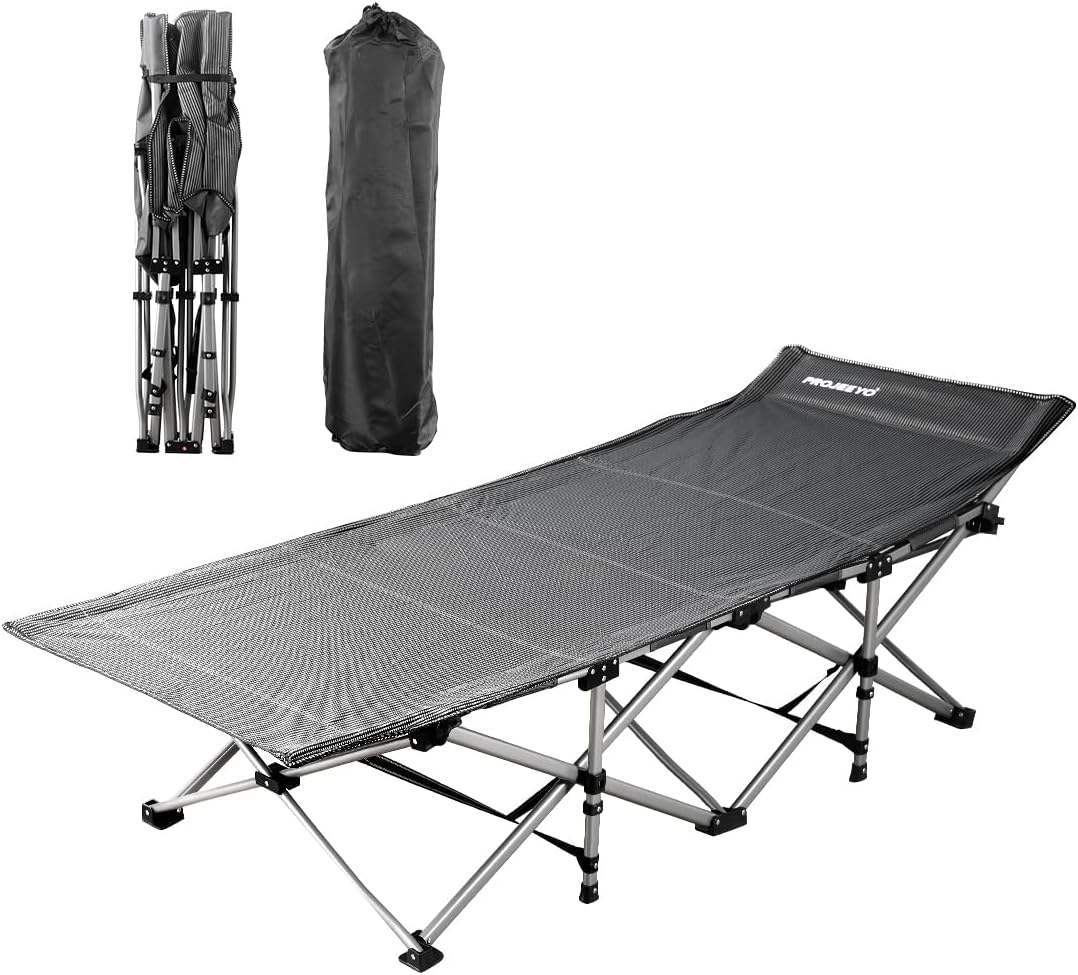 Amazon.com: PROJEEYO Camping Cot for Adults, Portable Sturdy Sleeping ...