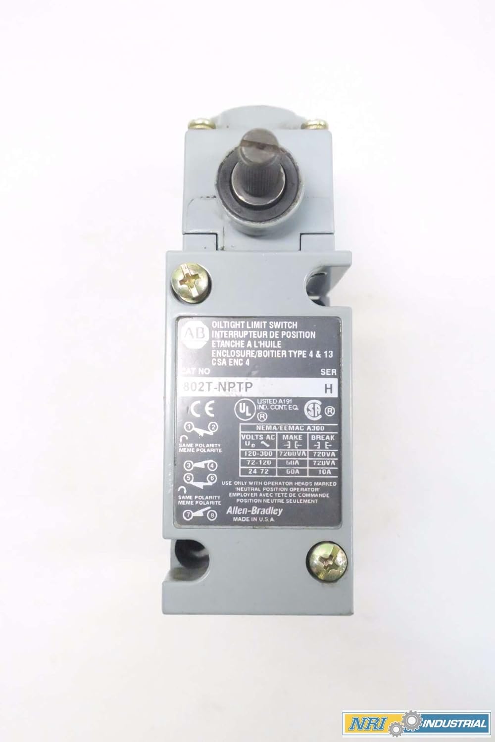 Amazon.com: ALLEN BRADLEY 802T-NPTP LIMIT SWITCH SER H D546822 ...