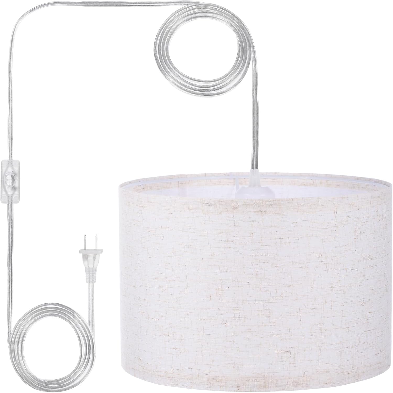 PATIKIL Plug in Pendant Light, 15Ft Rope Cord Hanging Lamp Fixture with ...