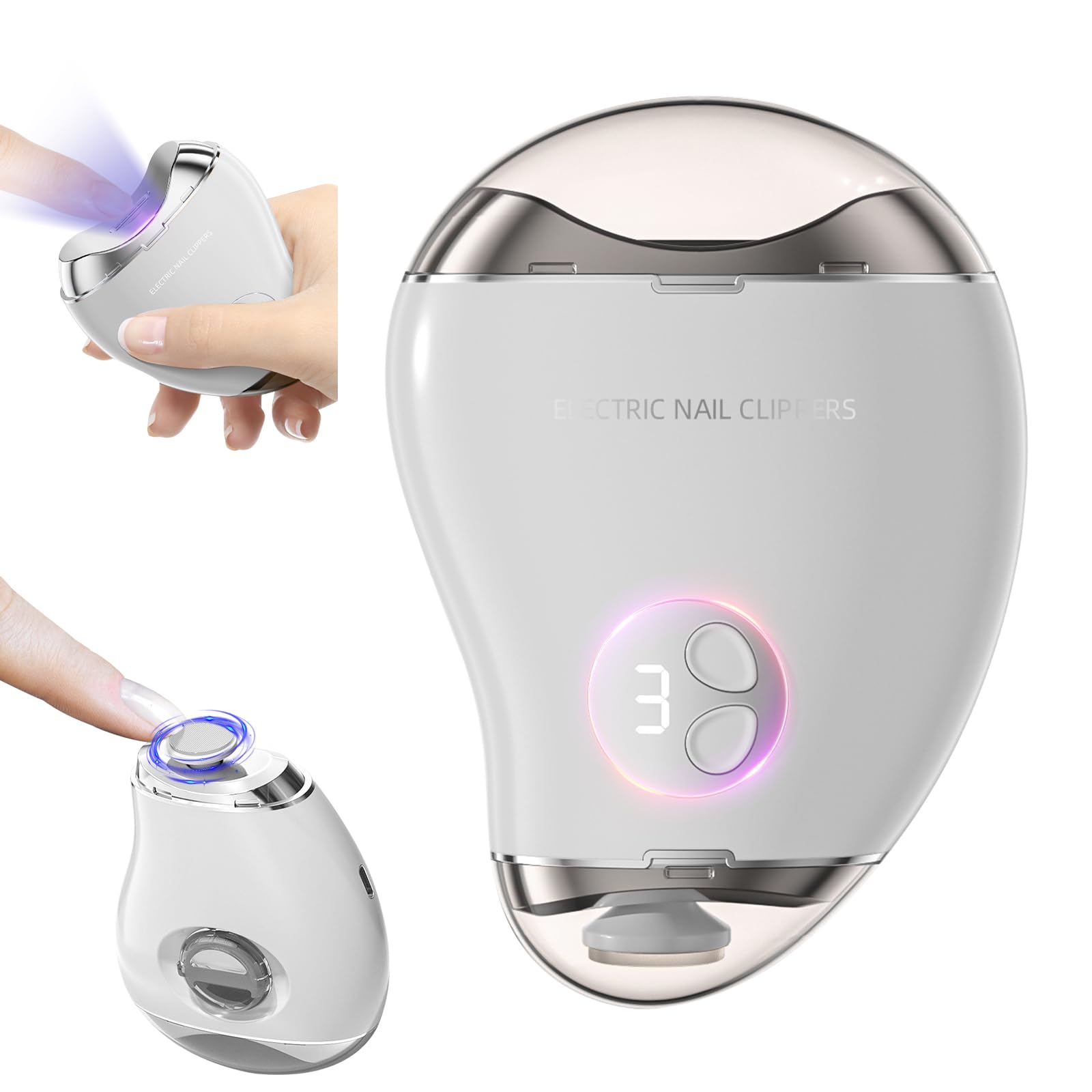 Amazon.com : 2 in 1 Electric Polishing Automatic Nail Clippers with ...