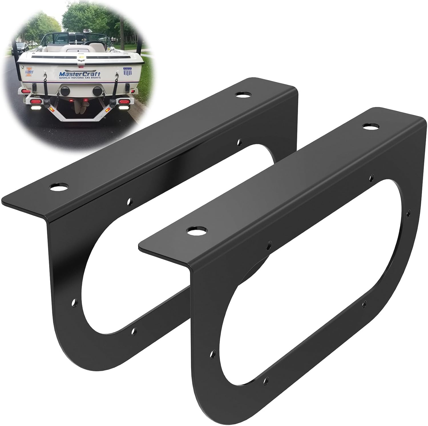 Amazon.com: 6" Oval Tail Light Mounting Bracket, 3 mm Black Powder ...