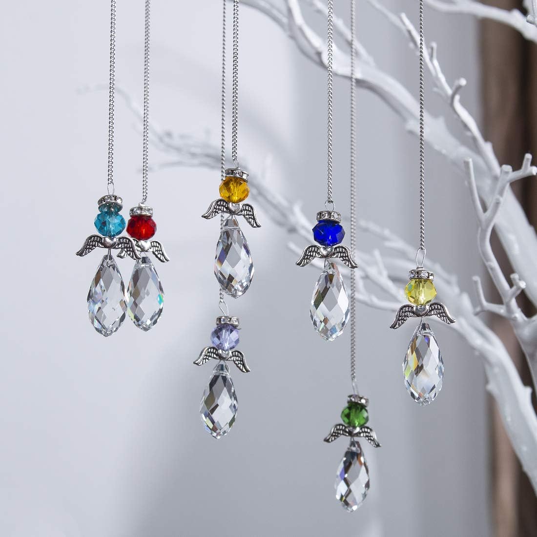 Amazon.com: Rainbow Angel Crystal Beads Suncatcher Charms Angel Sun ...
