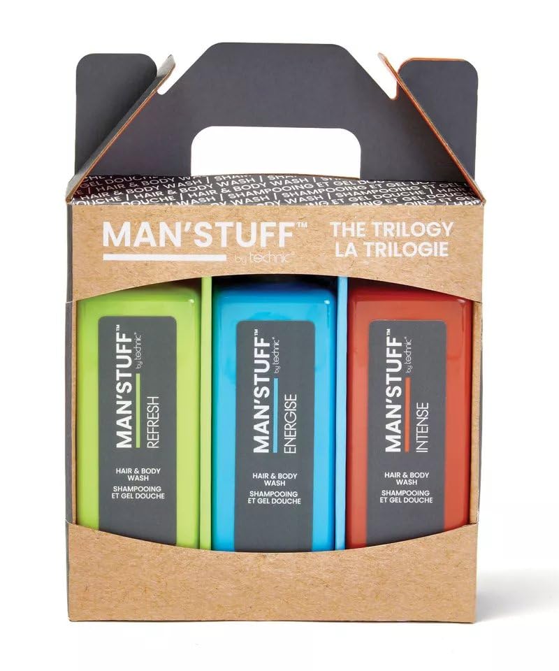 Mens Toiletry Gift Set Man Stuff The Trilogy Hair & Body Wash 3pc Set ...