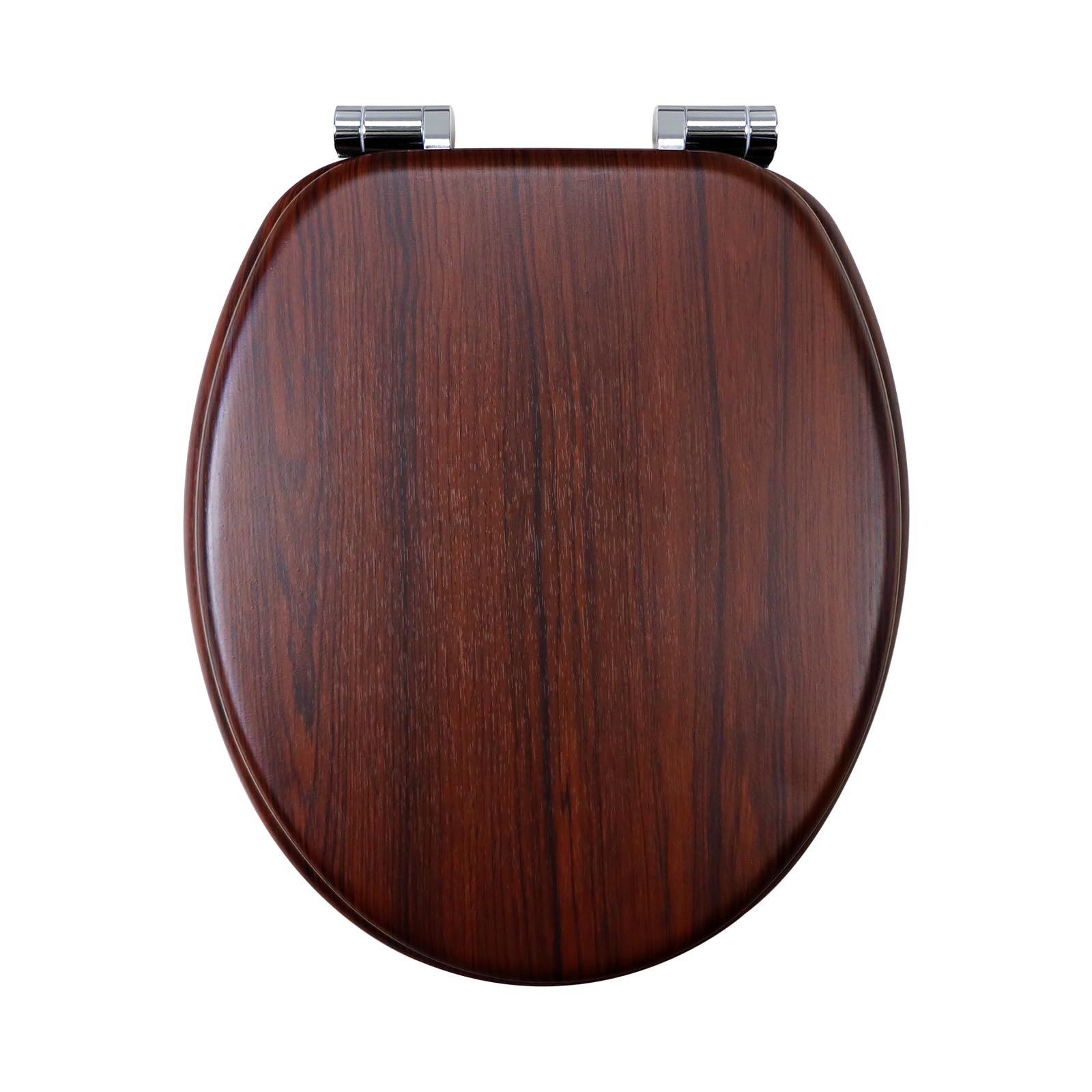 Fanmitrk Wooden Toilet Seat Walnut with Soft Close Adjustable Solid ...