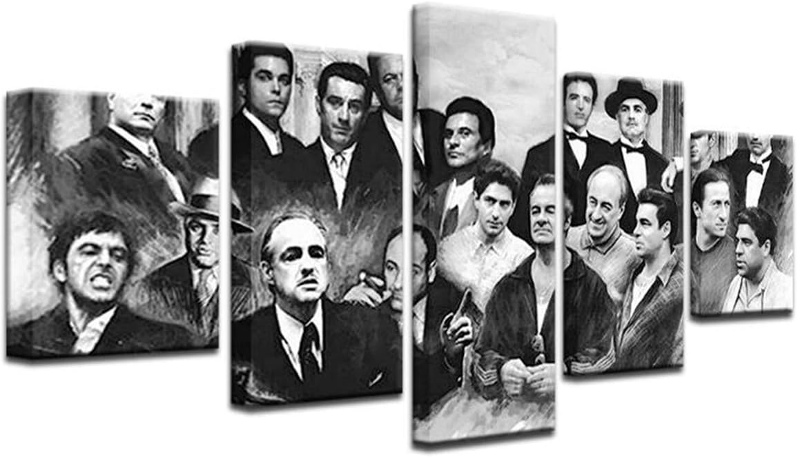 Amazon.com: HAOSHUNDA Movie Mafia Wall Art - Hall of Fame Mob Poster, 5 ...