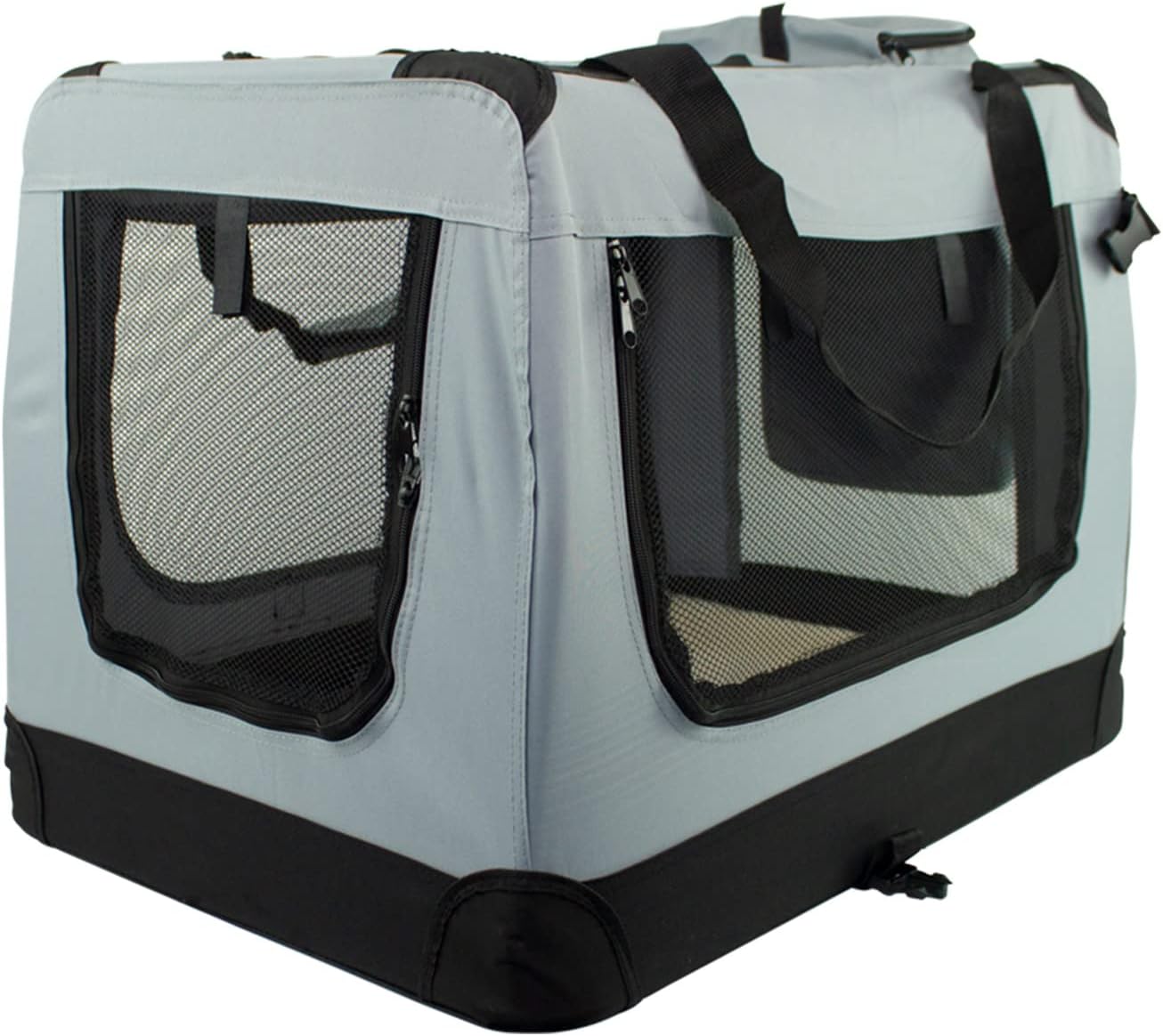 lionto Hundetransportbox faltbar für Reise & Auto, 50x34x36 cm, stabile ...