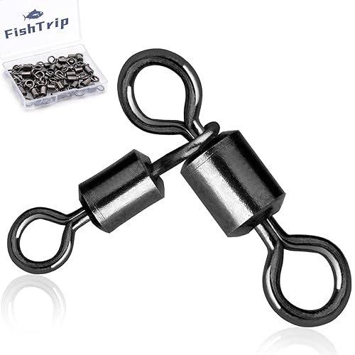 Snapklik.com : FishTrip 3 Way Swivel Fishing Tackle - 50pcs Black T ...